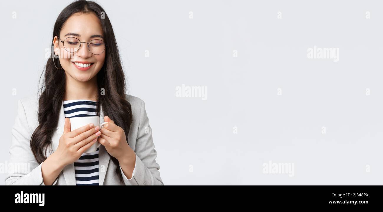 Business, finance and employment, female successful entrepreneurs concept. Smiling happy asian ...