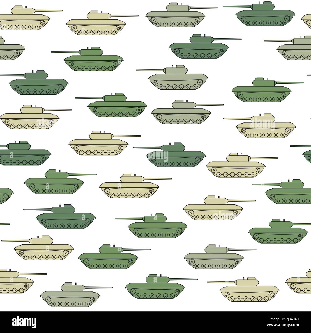 Tank Military seamless pattern. Battle transportation with weapon. War ...