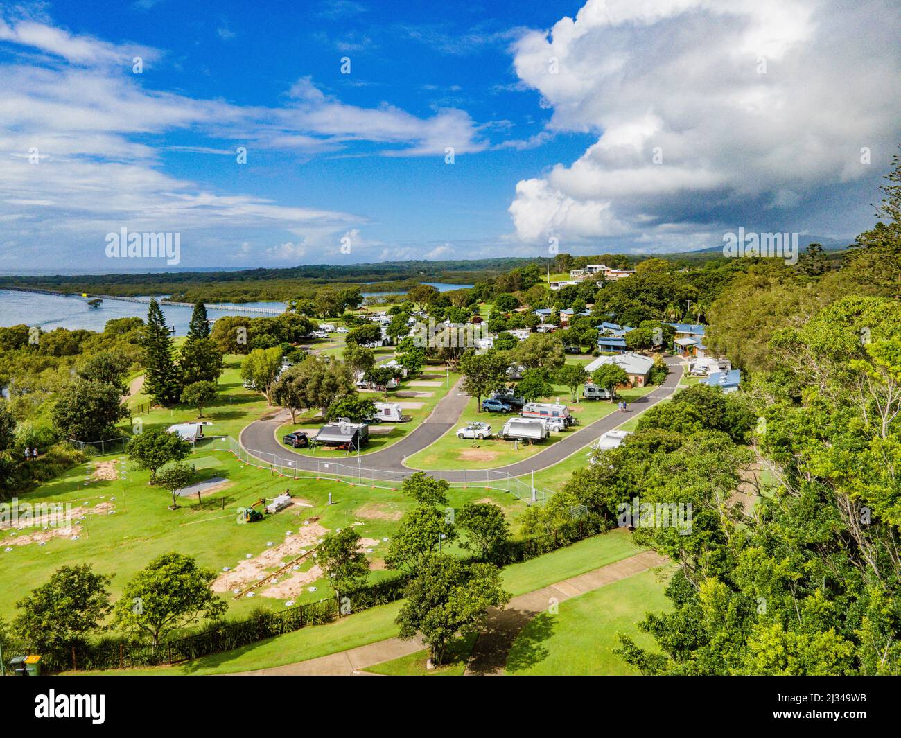 An aerial View at sunny Urunga, NSW, Australia Stock Photo - Alamy