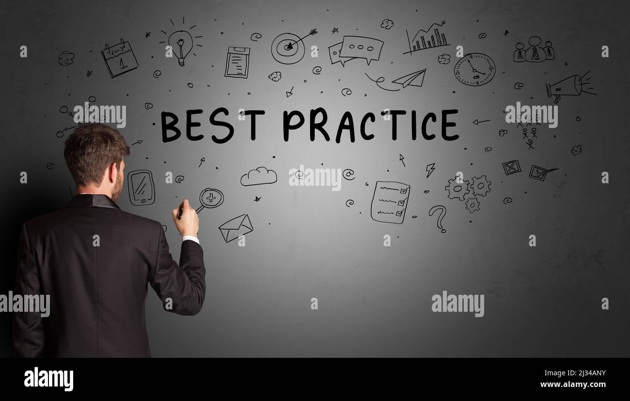 businessman drawing a creative idea sketch Stock Photo - Alamy