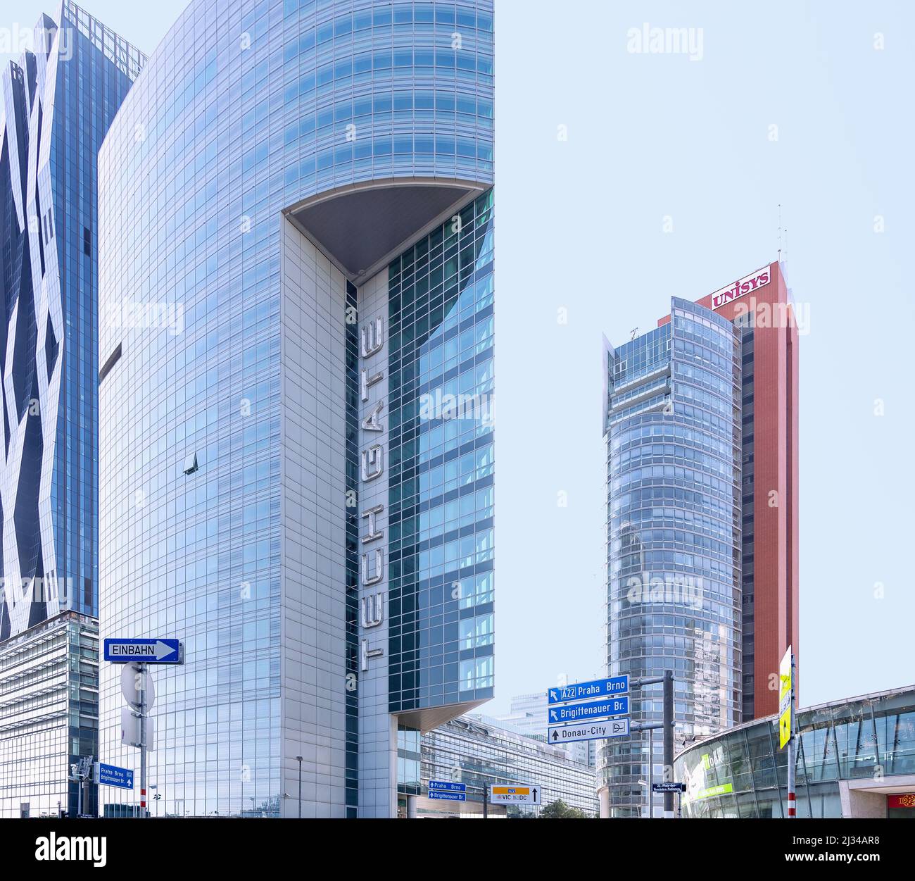 Vienna; Danube City; DCTower 1; Tech Gate Vienna, Andromeda Tower Stock ...