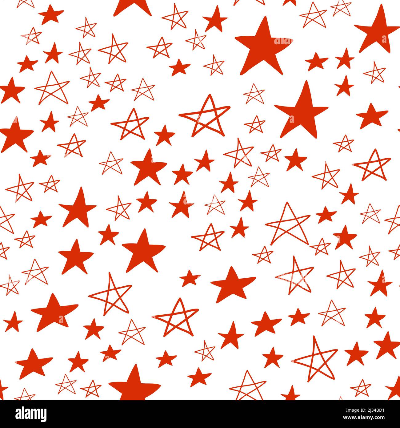 Seamless pattern, star in starfall sky, red white design illustration ...
