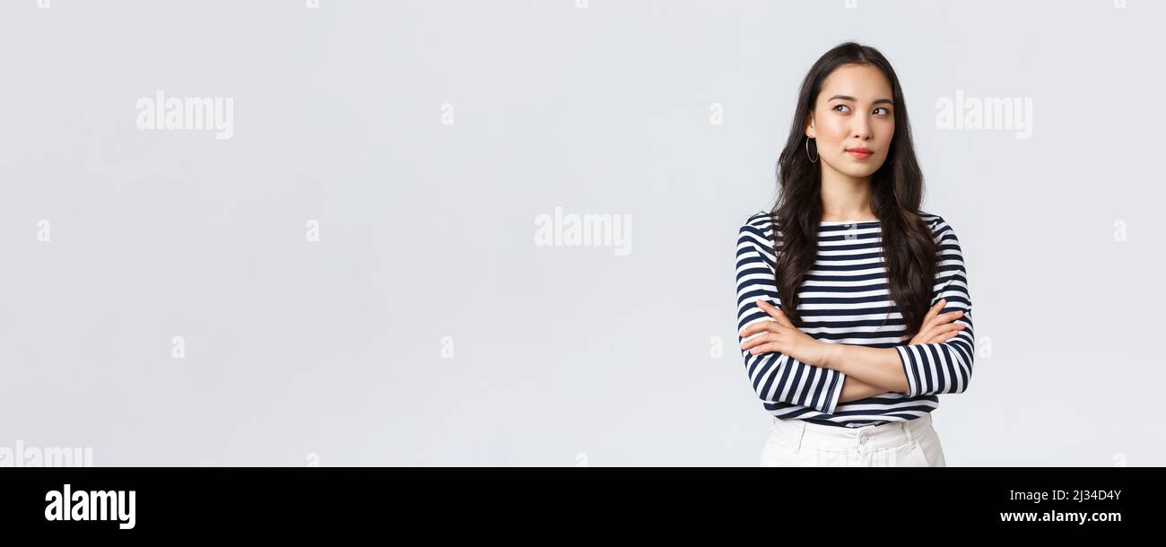 Lifestyle, people emotions and casual concept. Confident nice smiling ...