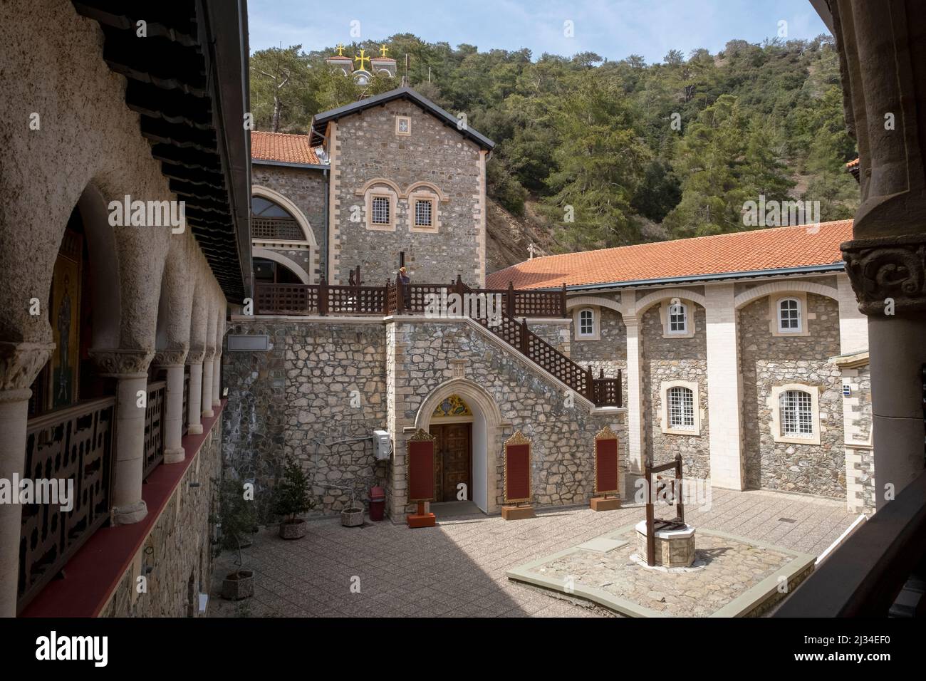 Kykkos Monastery situated in the Troodos Mountains, Republic of Cyprus ...