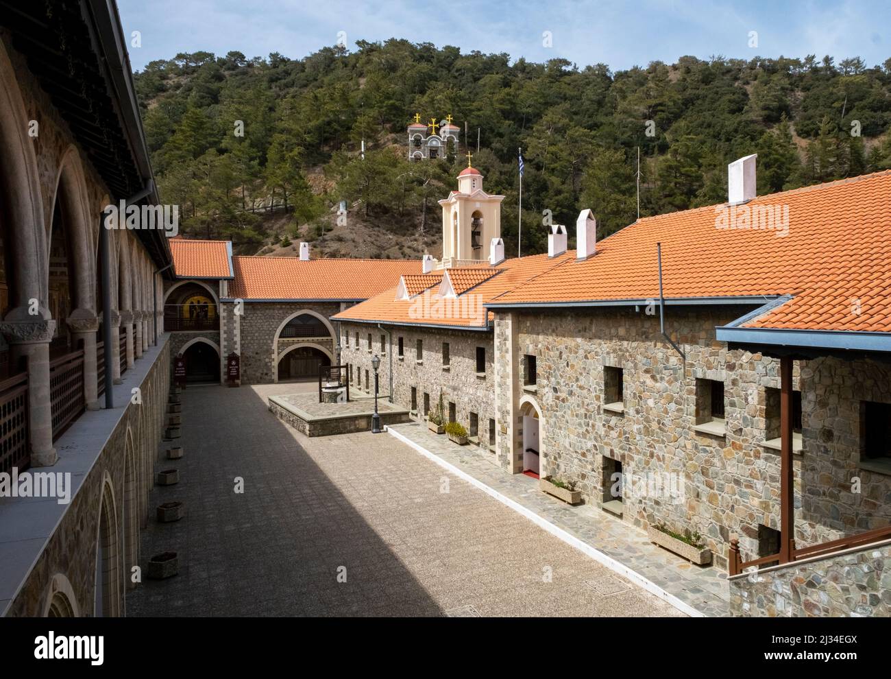 Kykkos Monastery situated in the Troodos Mountains, Republic of Cyprus ...