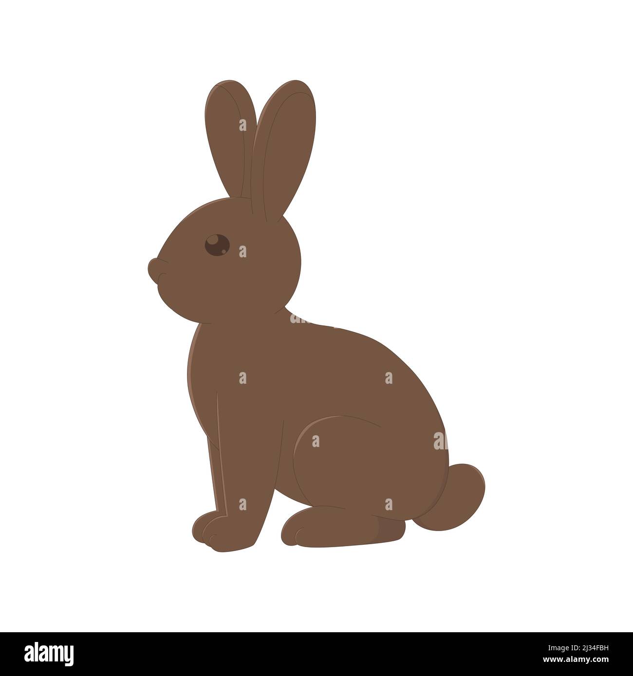 Chocolate Easter bunny in cartoon style. Colorful vector illustration ...
