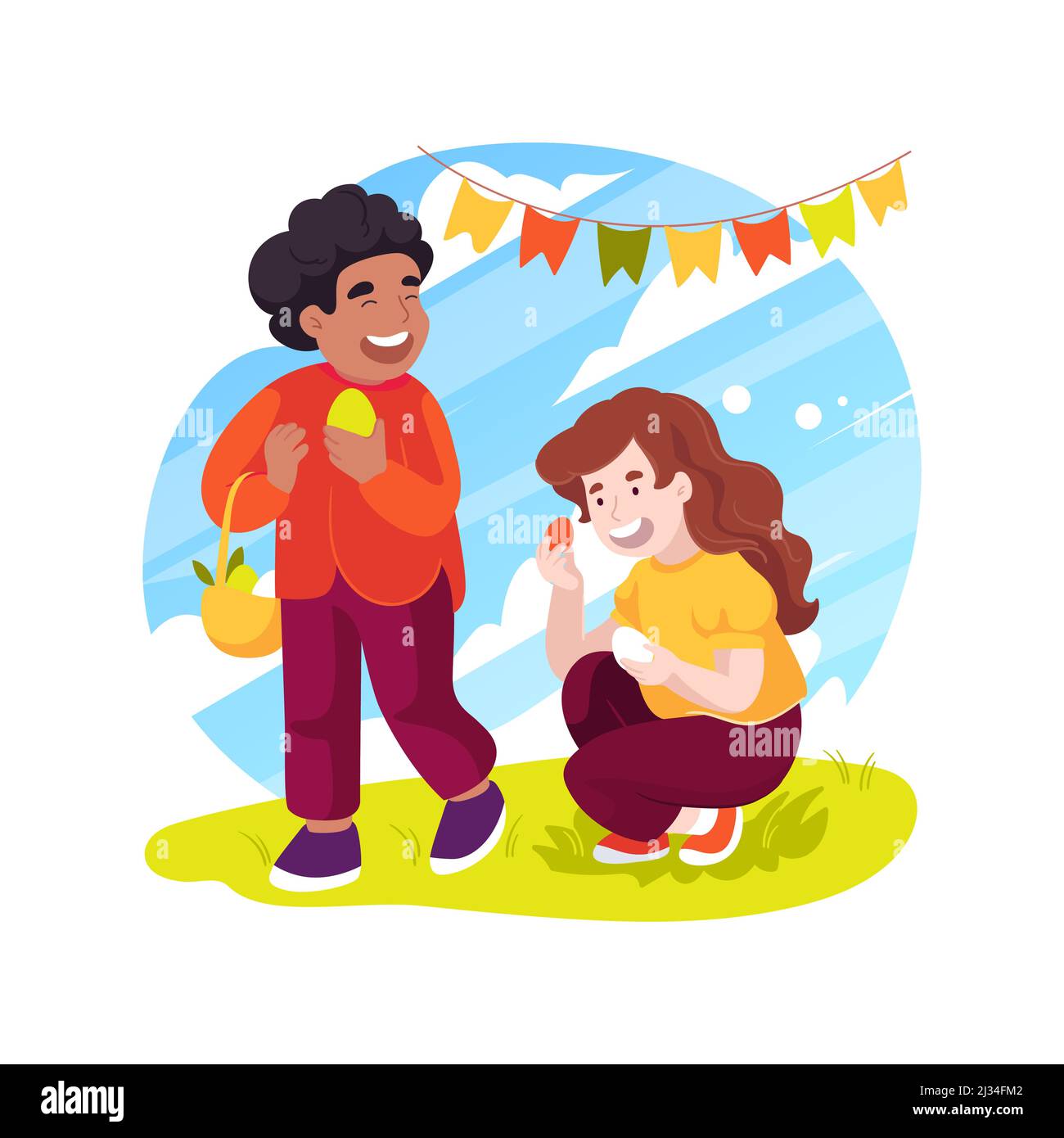 Eggs scavenger hunt isolated cartoon vector illustration Stock Vector ...