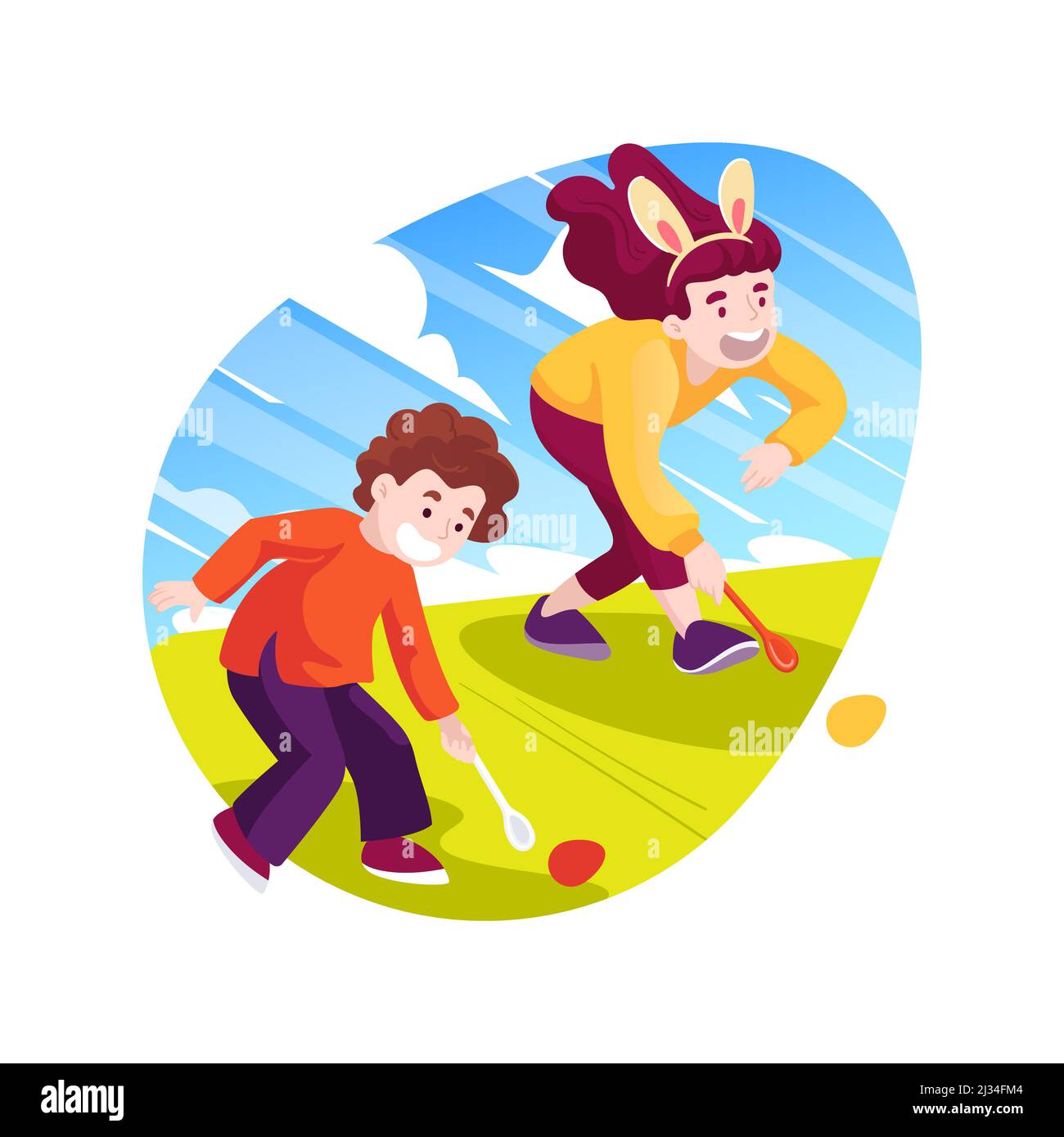 Rolling easter eggs Stock Vector Images - Alamy