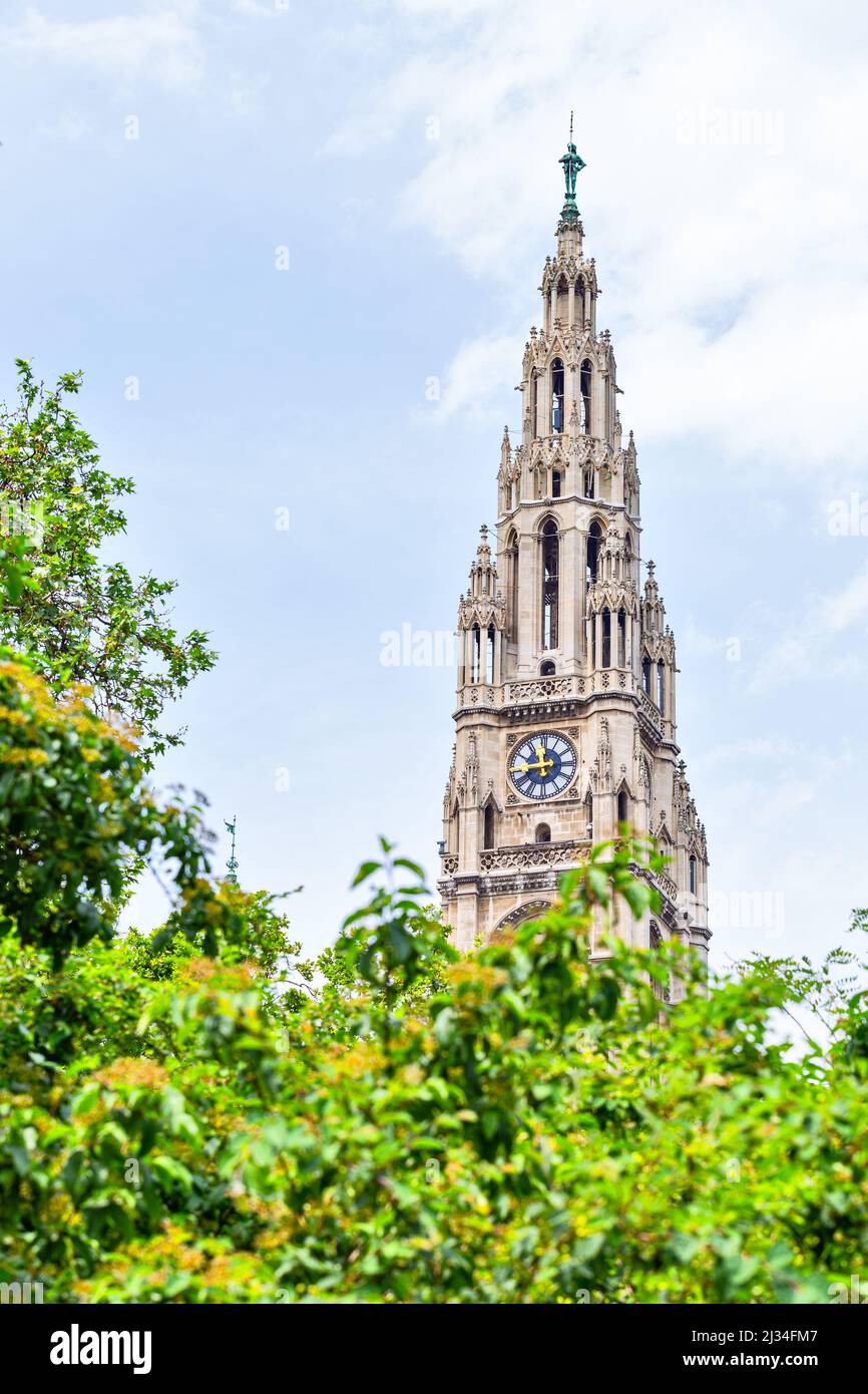 Tall gothic cathedral tower in Vienna Austria Stock Photo - Alamy