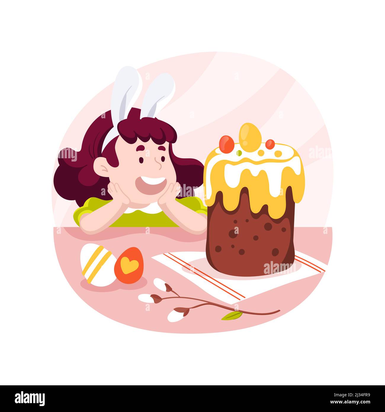 Easter cake isolated cartoon vector illustration Stock Vector Image ...