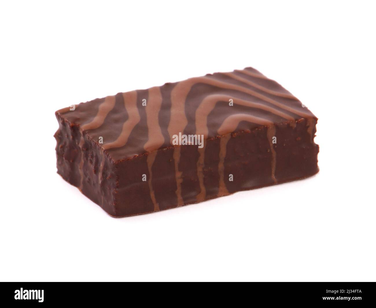 Chocolate cake bar isolated on white Stock Photo - Alamy