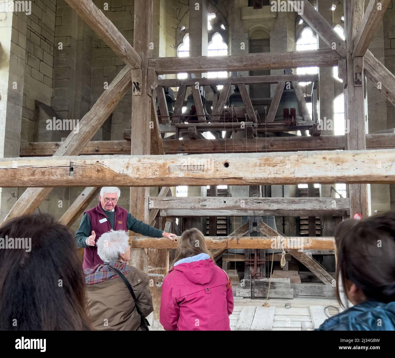 quarter, half and hour bells of Salisbury Cathedral, England Stock ...