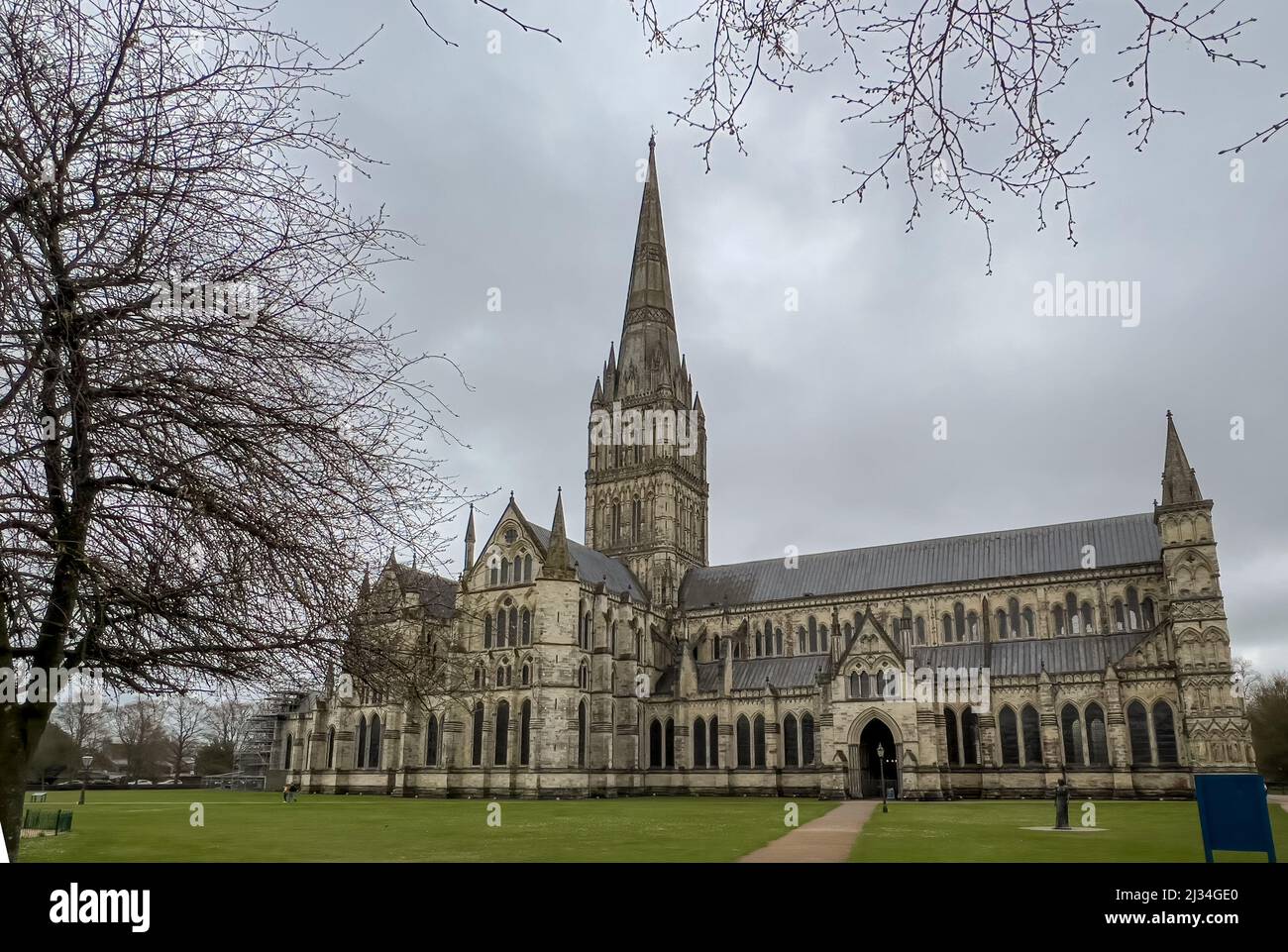 Salisbury Cathedral,an Anglican cathedral in Salisbury, England. The ...