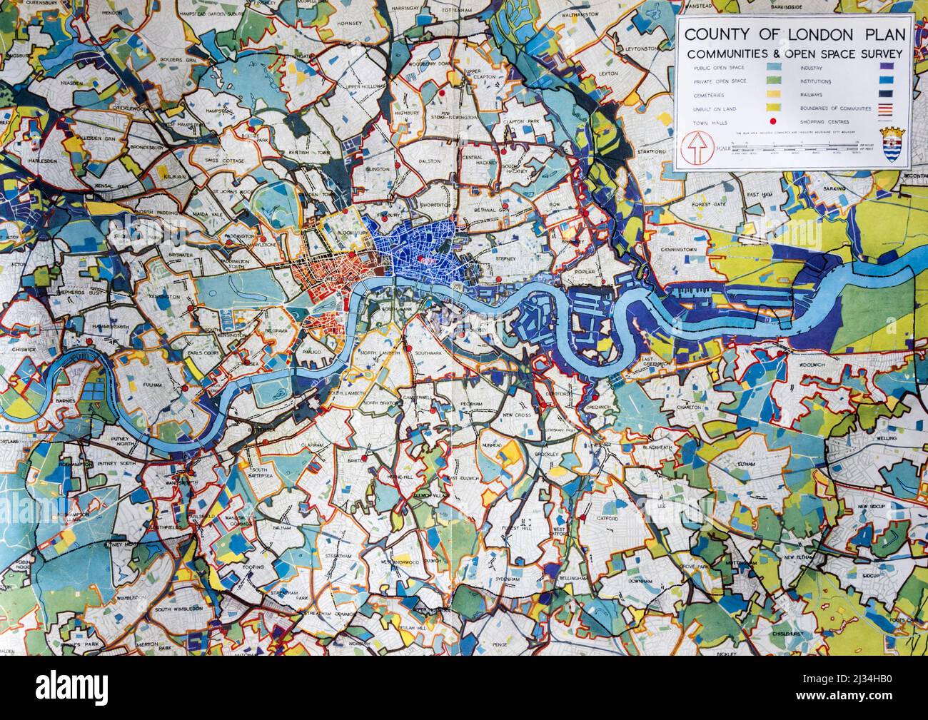 Communities & Open Space Survey from the County of London Plan 1943 by ...
