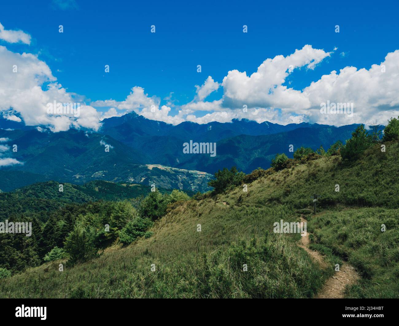 Path at peak of Zhijiayang mountain in Taichung County, Taiwan Stock ...