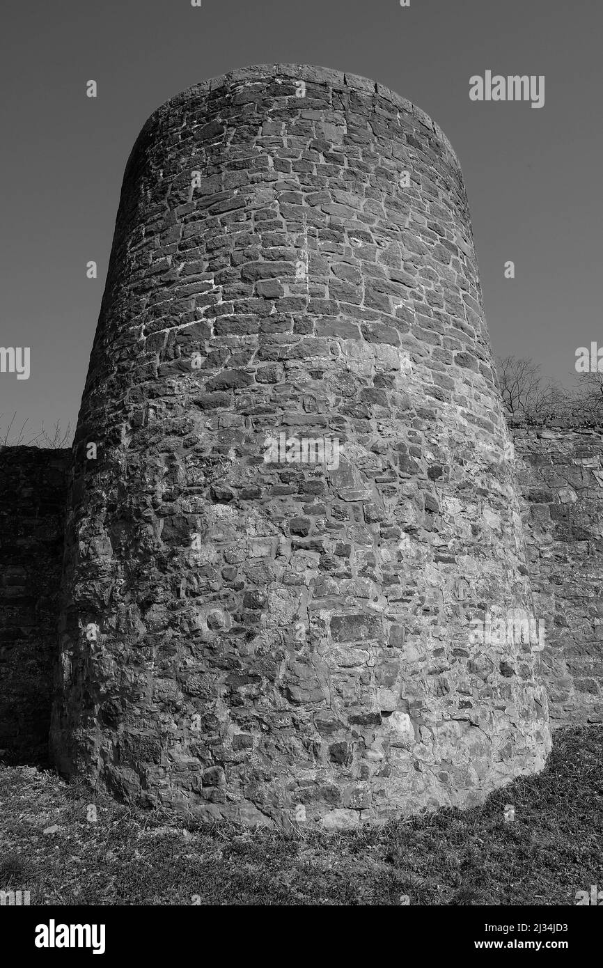 A grayscale view of an ancient fort wall Stock Photo - Alamy