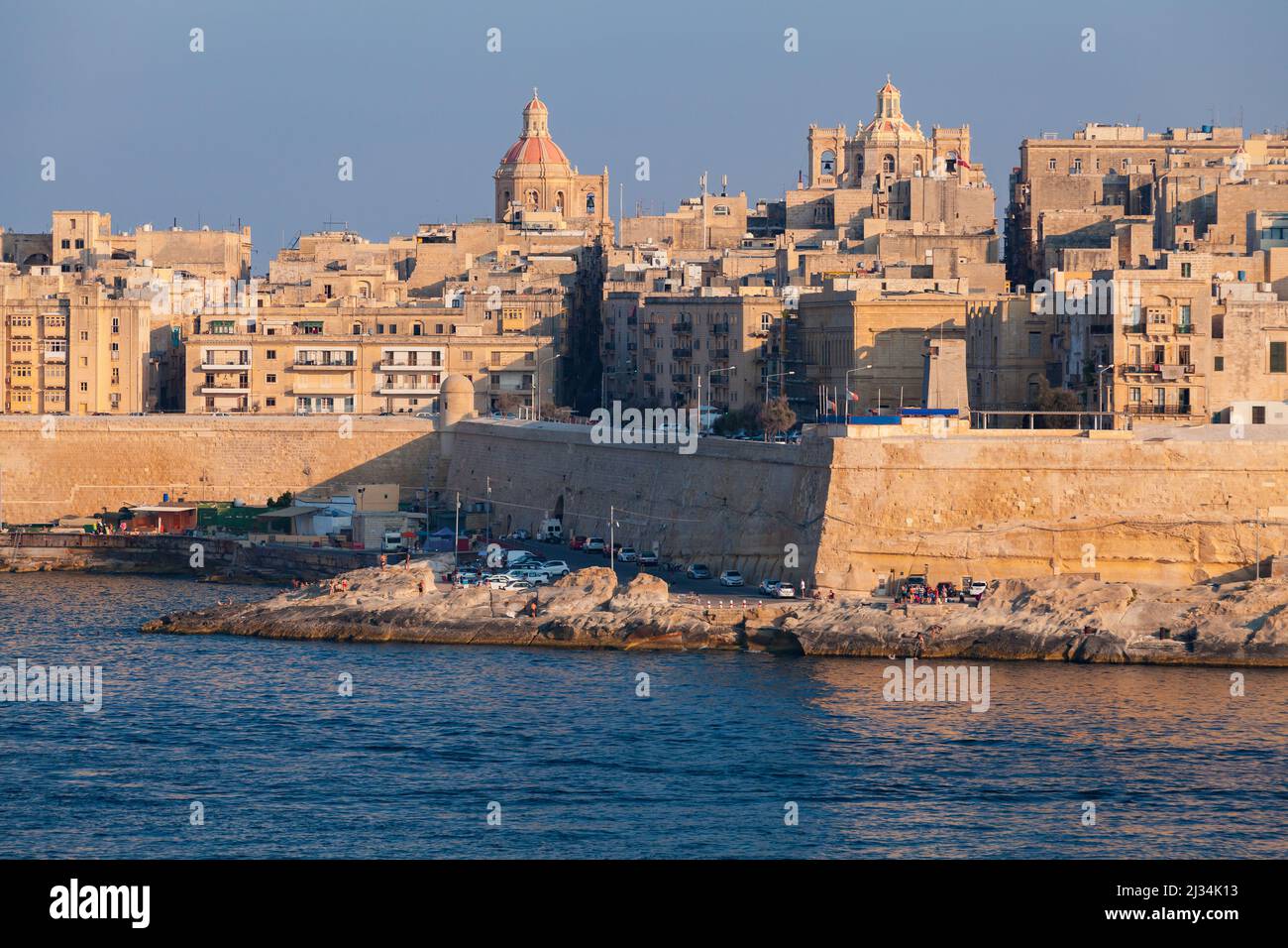 Valletta, Malta. Coastal landscape of the Maltese Capital city on a ...