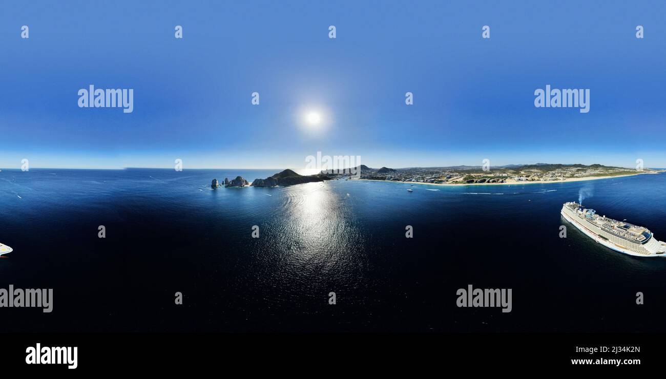 A panoramic view of the beach at Cabo San Lucas, Baja California ...