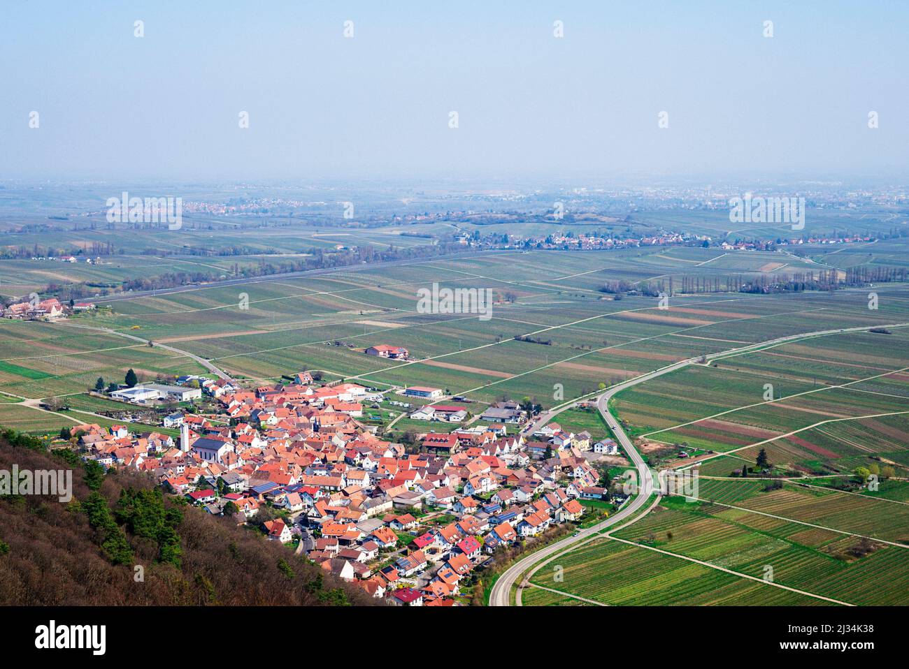 The village of Eschbach and the Upper Rhine Valley in Southern ...