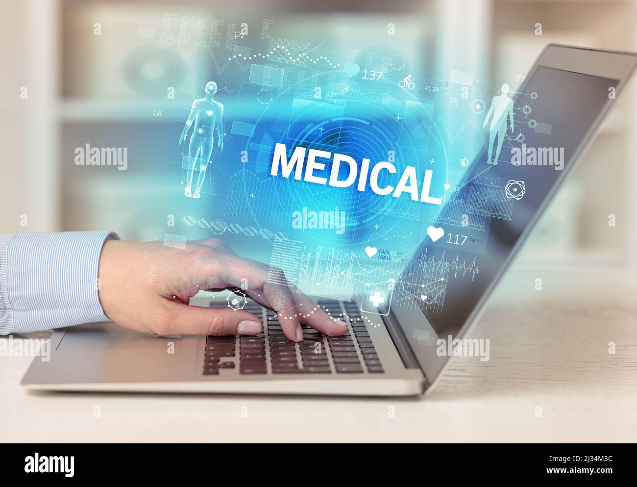 Doctor working a health check Stock Photo - Alamy