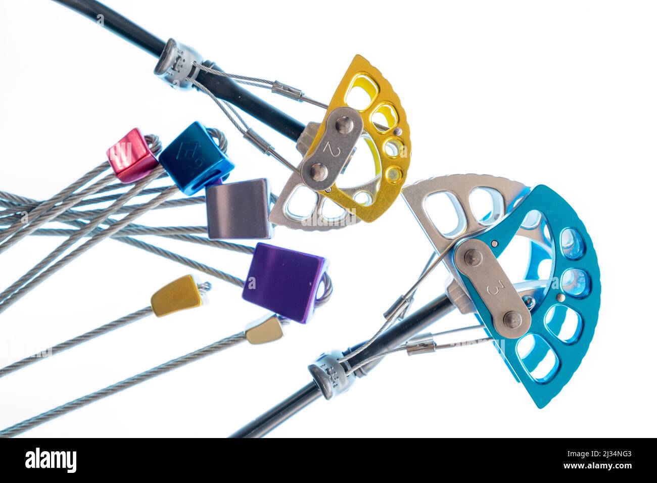 Rock climbing wire nut set and cam for traditional climbing Stock Photo ...