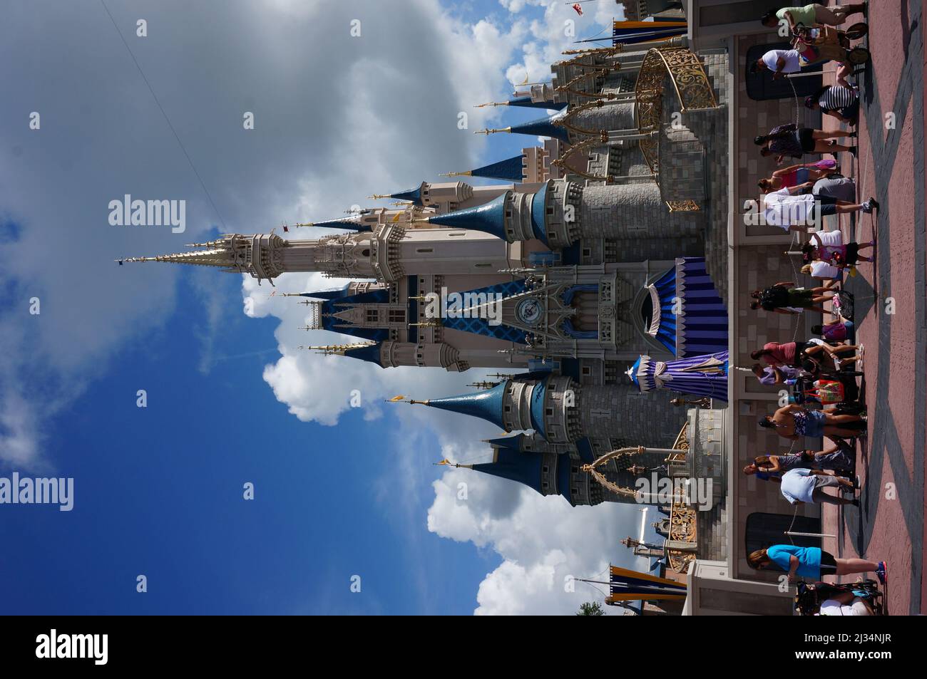 A vertical shot of Cinderella Castle at Walt Disney World near Orlando ...