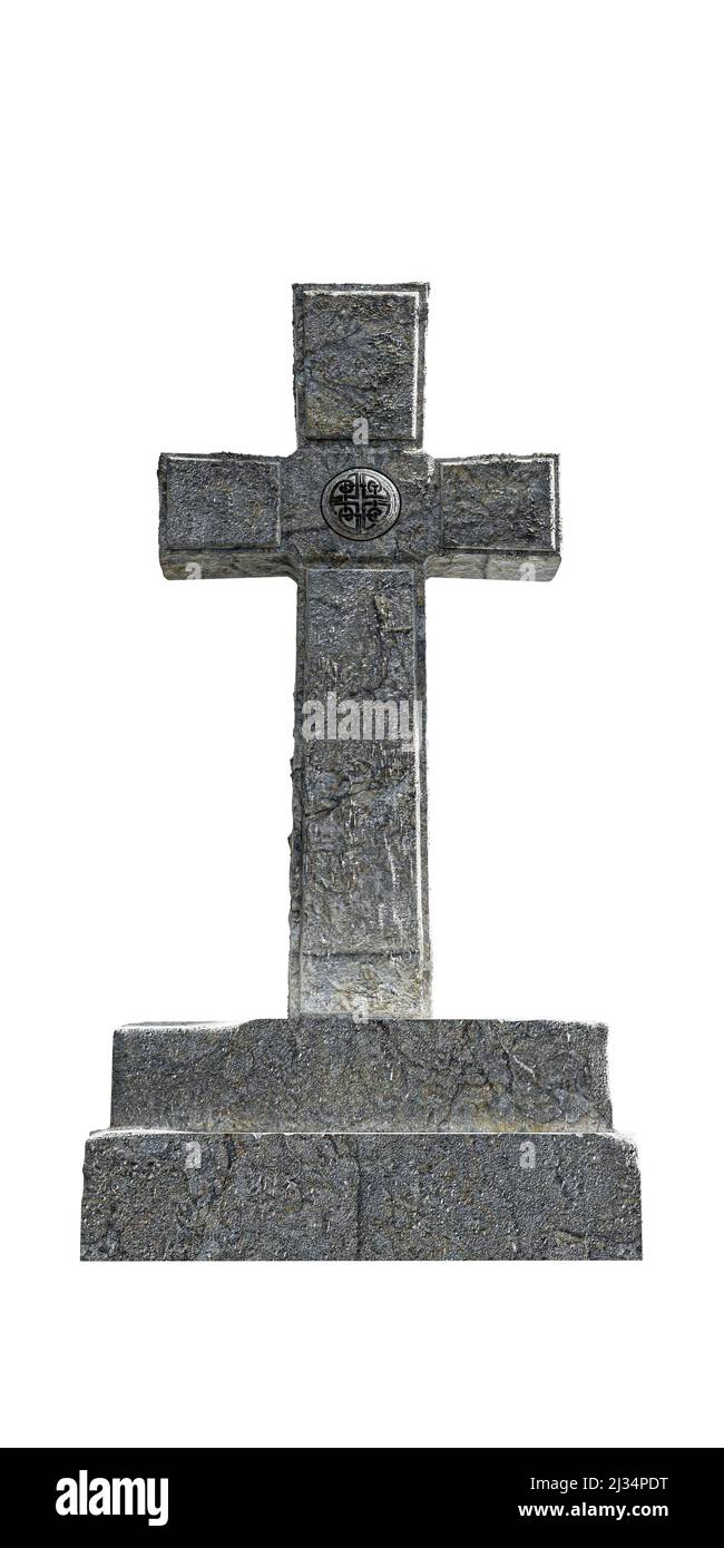 gravestone cross isolated on white background 3d illustration Stock ...