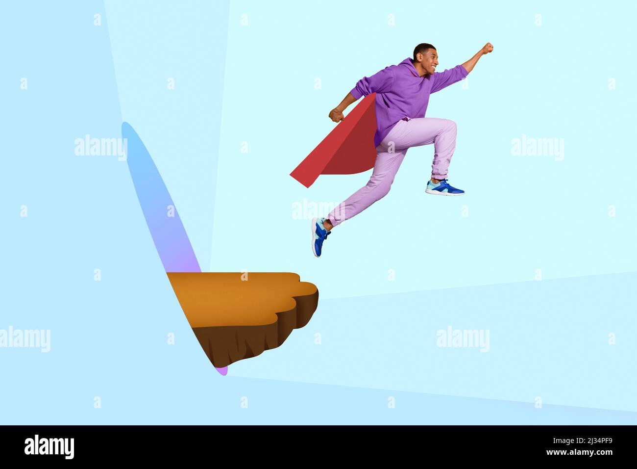 Cartoon style designed collage diverse ethnicity generic superhero ...