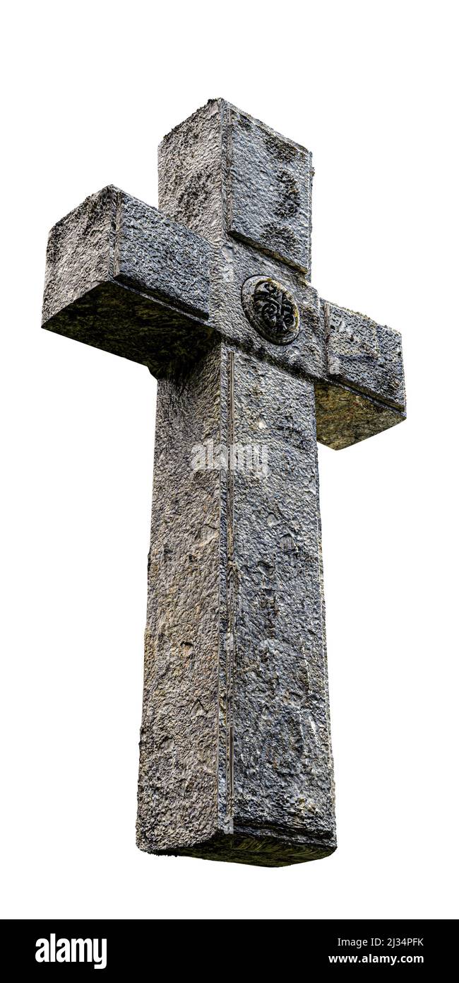gravestone cross isolated on white background 3d illustration Stock ...
