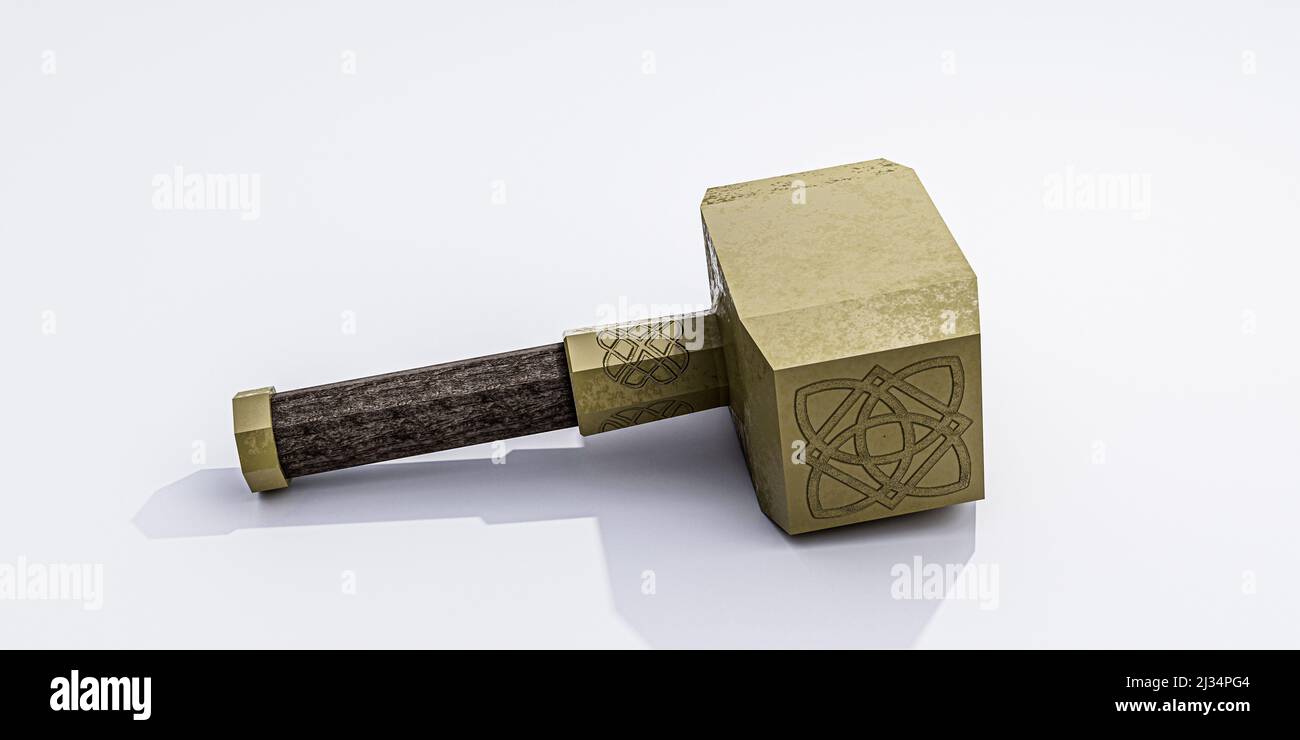 hammer isolated on white background 3d illustration Stock Photo - Alamy