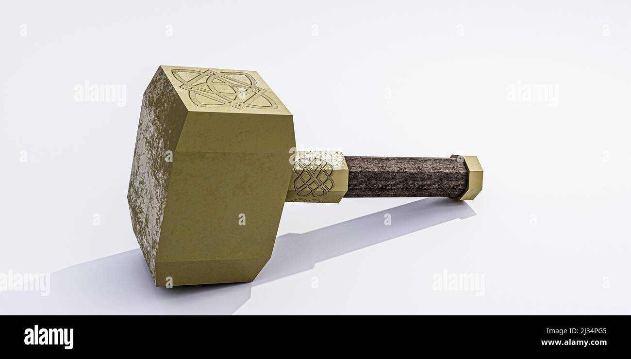 hammer isolated on white background 3d illustration Stock Photo - Alamy
