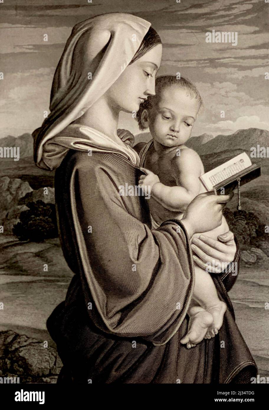 Blessed mother engraving hi-res stock photography and images - Alamy