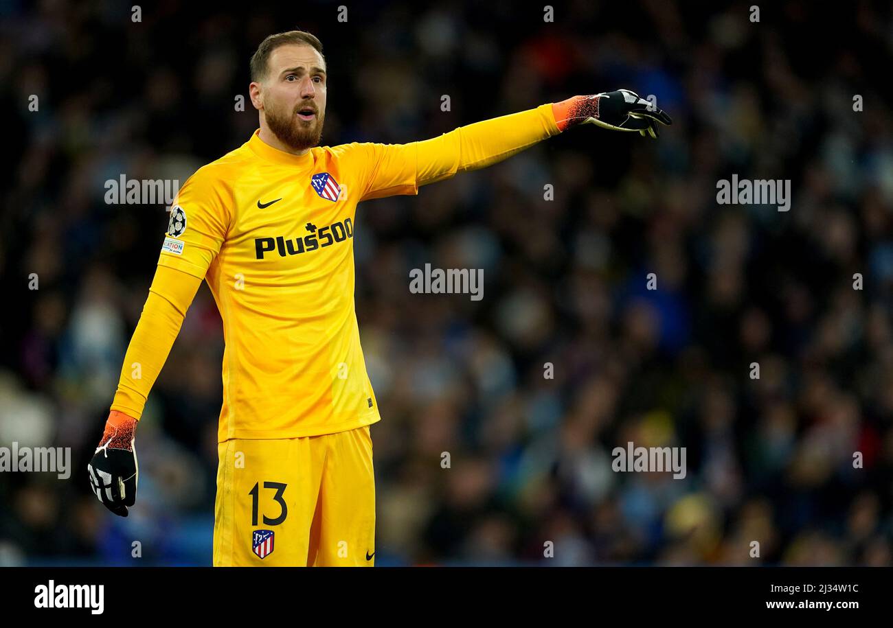 Atletico Madrid goalkeeper Jan Oblak during the UEFA Champions League Quarter Final first leg ...