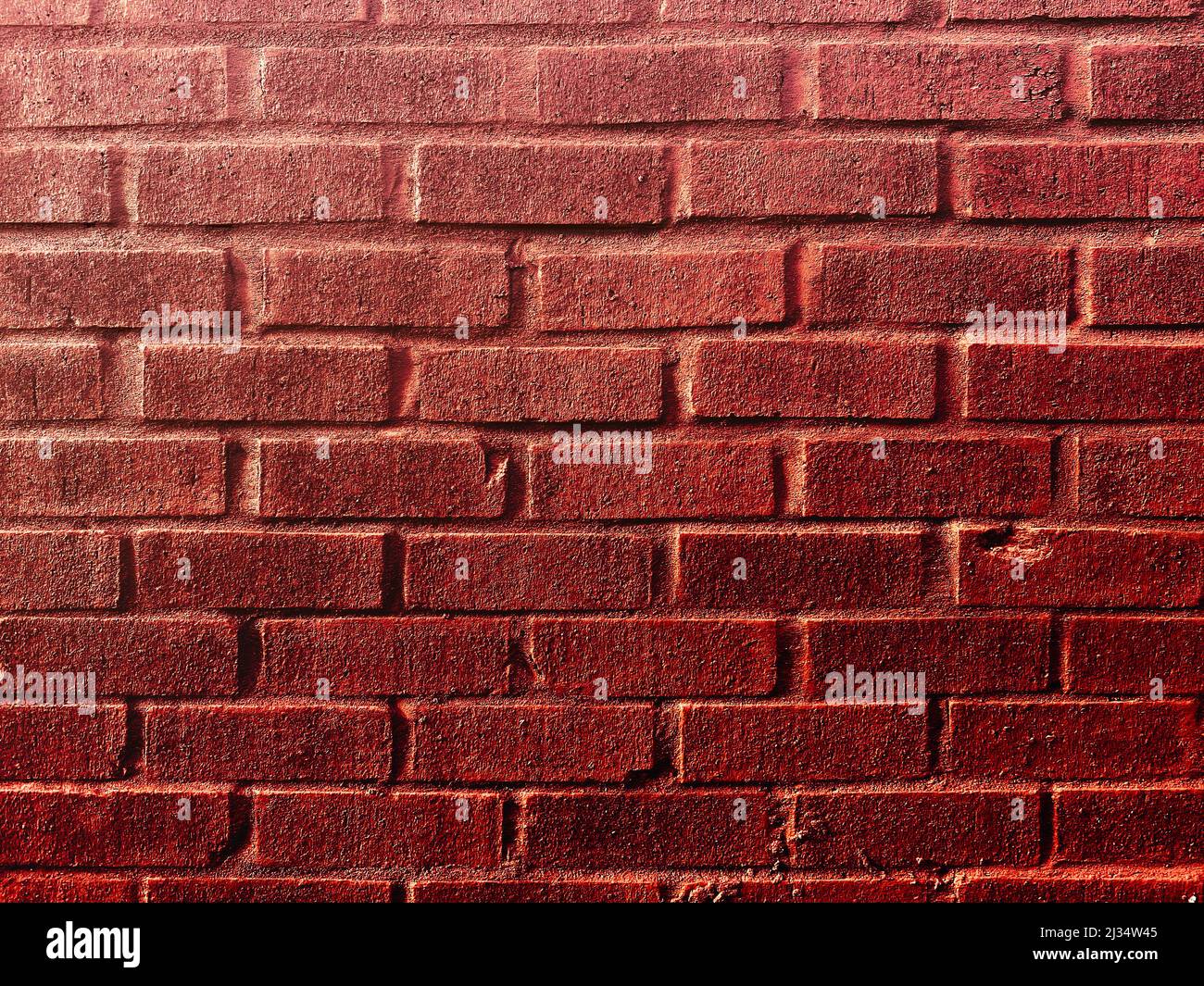 a shiny wet red painted stone brick wall alley warehouse chimney stack ...