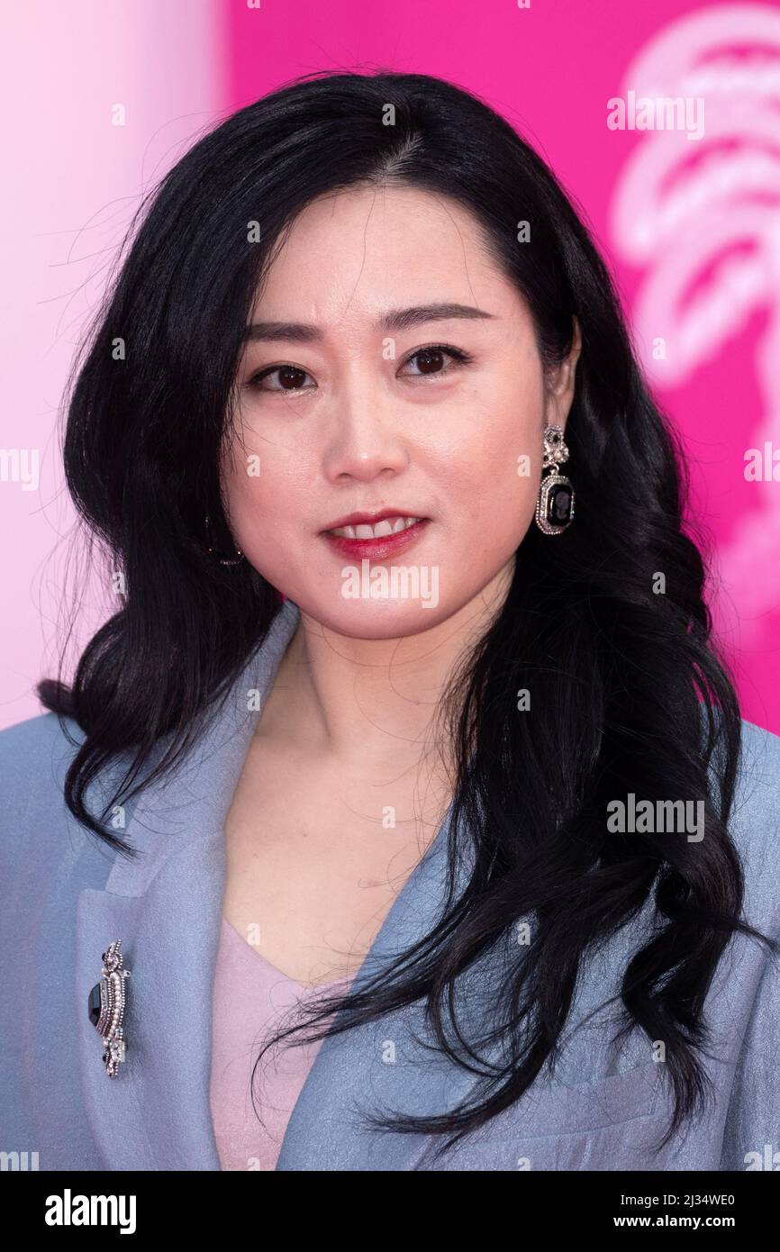 Ye Shu attends the pink carpet during the 5th Canneseries Festival, on ...