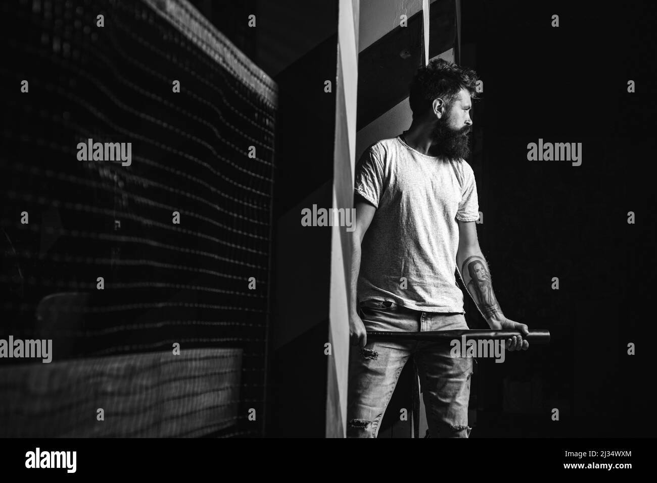 Energy and fashion. Power and energy concept. Sport equipment. Gangster ...