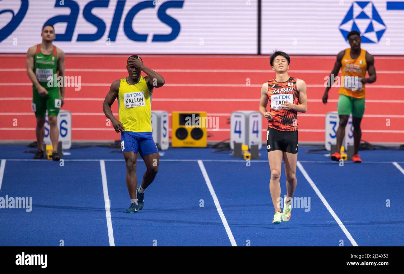 Foday Kallon and Shuhei Tada competing in the men’s 60m heats on Day ...