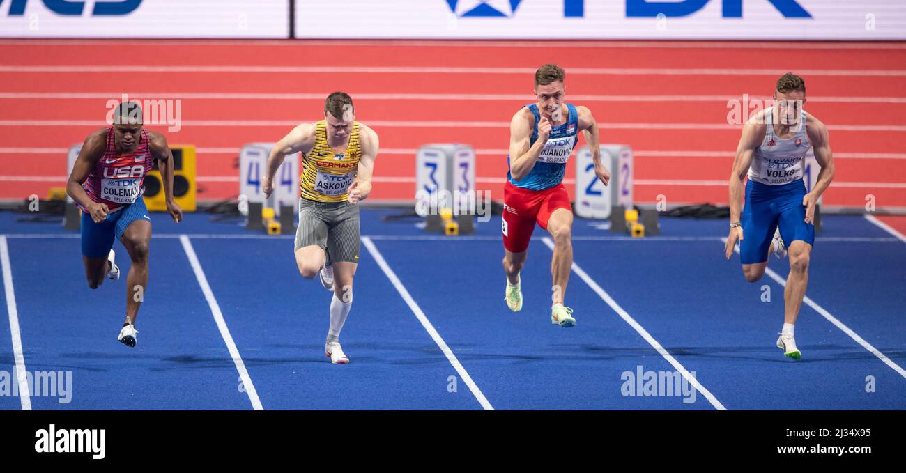 Christian Coleman, Aleksandar Askovic, Aleksa Kijanovic and Ján Volko ...