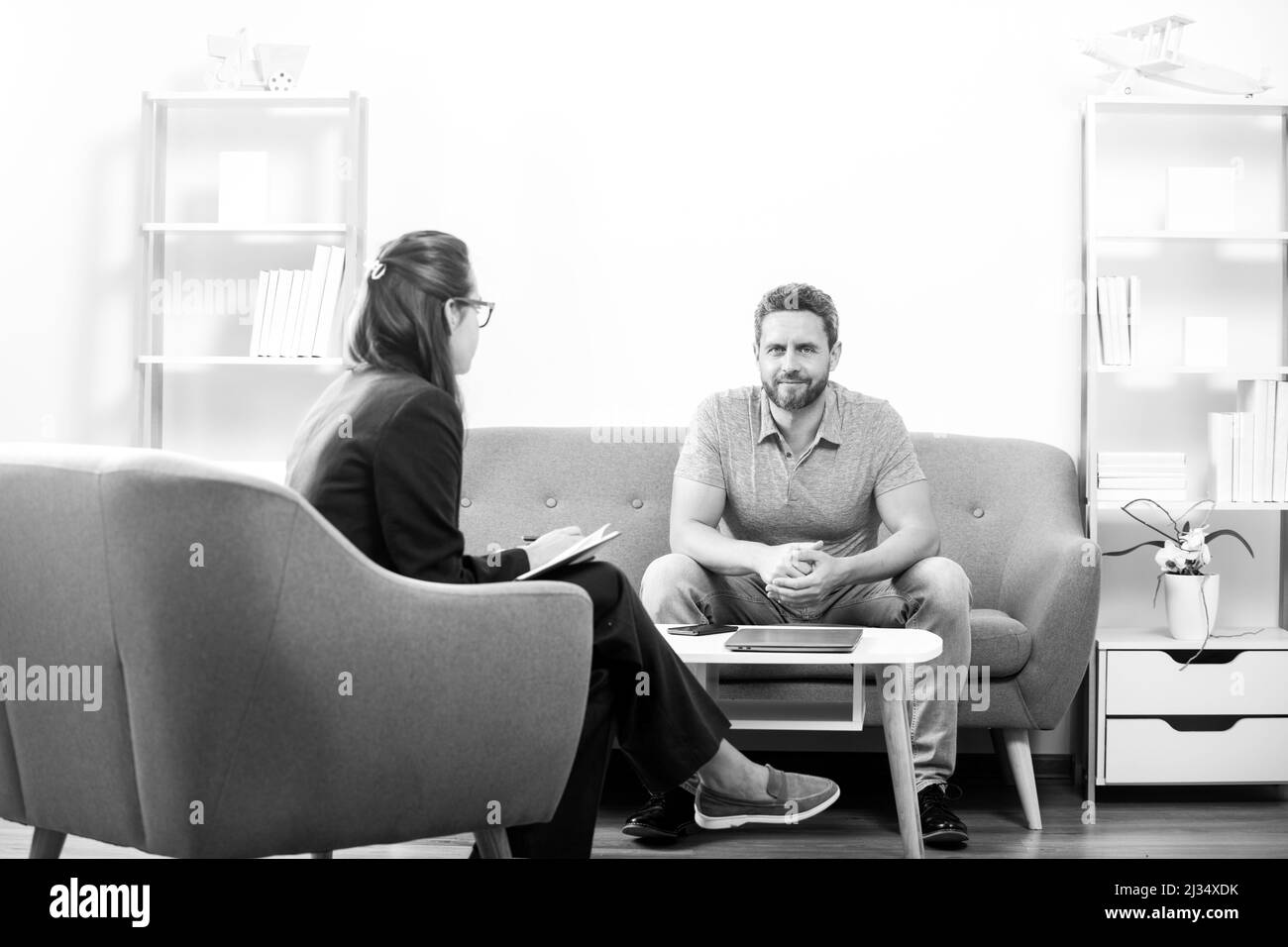 Psychological therapy session Black and White Stock Photos & Images - Alamy