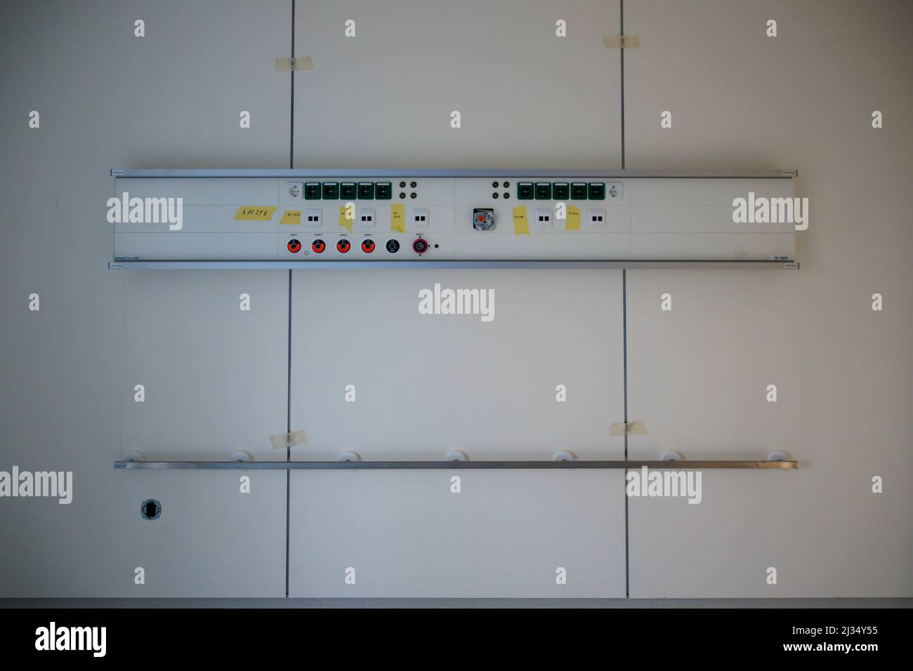 in a new operating room building in a hospital is located wall ...