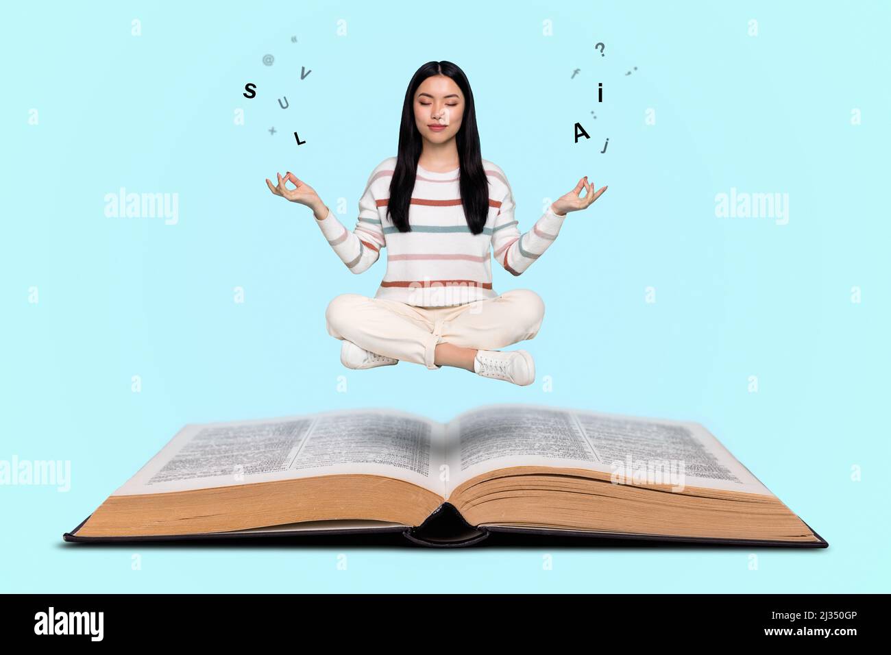 Its never late to read conceptual photo collage young vietnamese girl ...