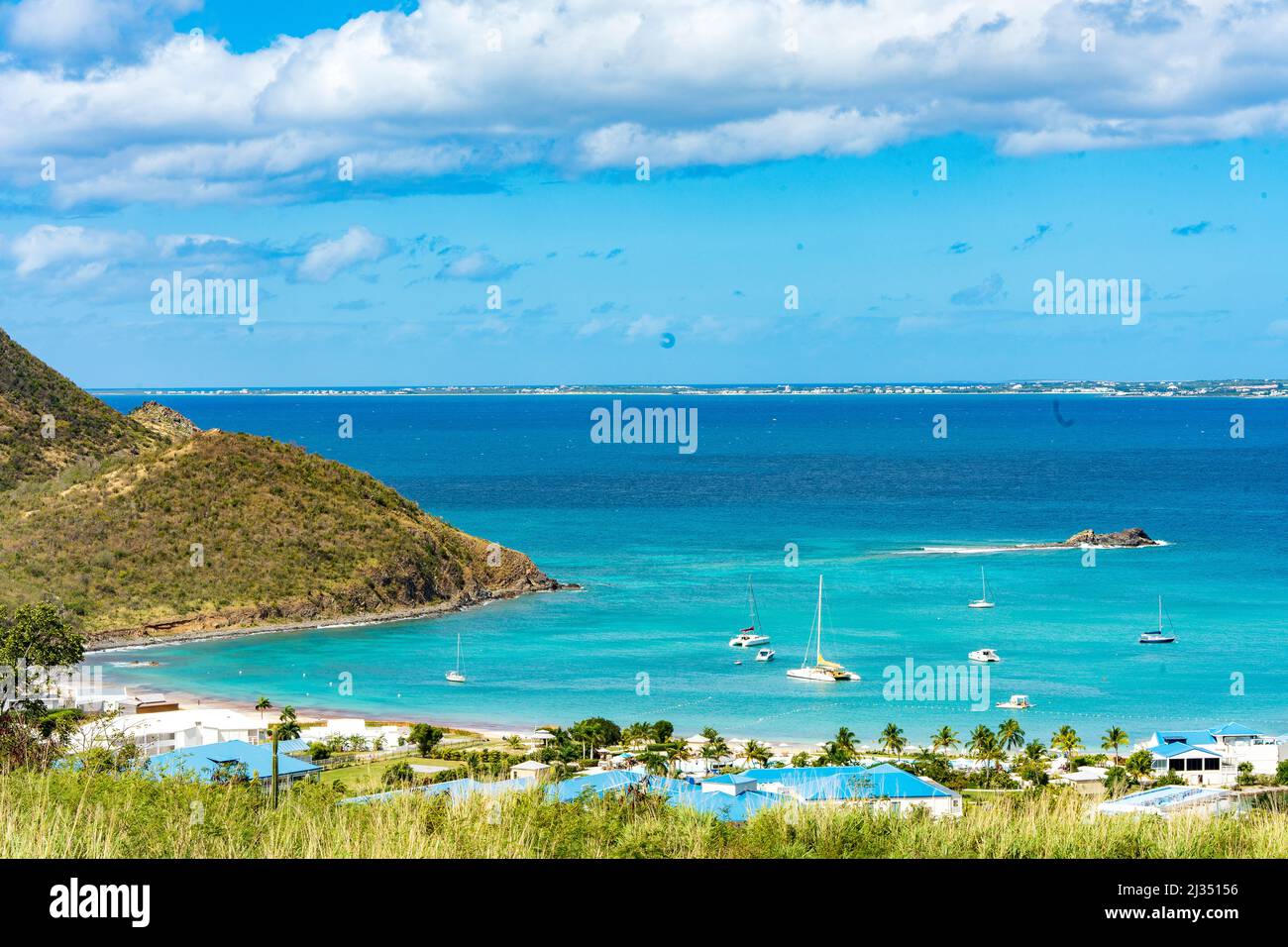 The beautiful beach of Anse Marcel on the Saint Martin Island of the ...