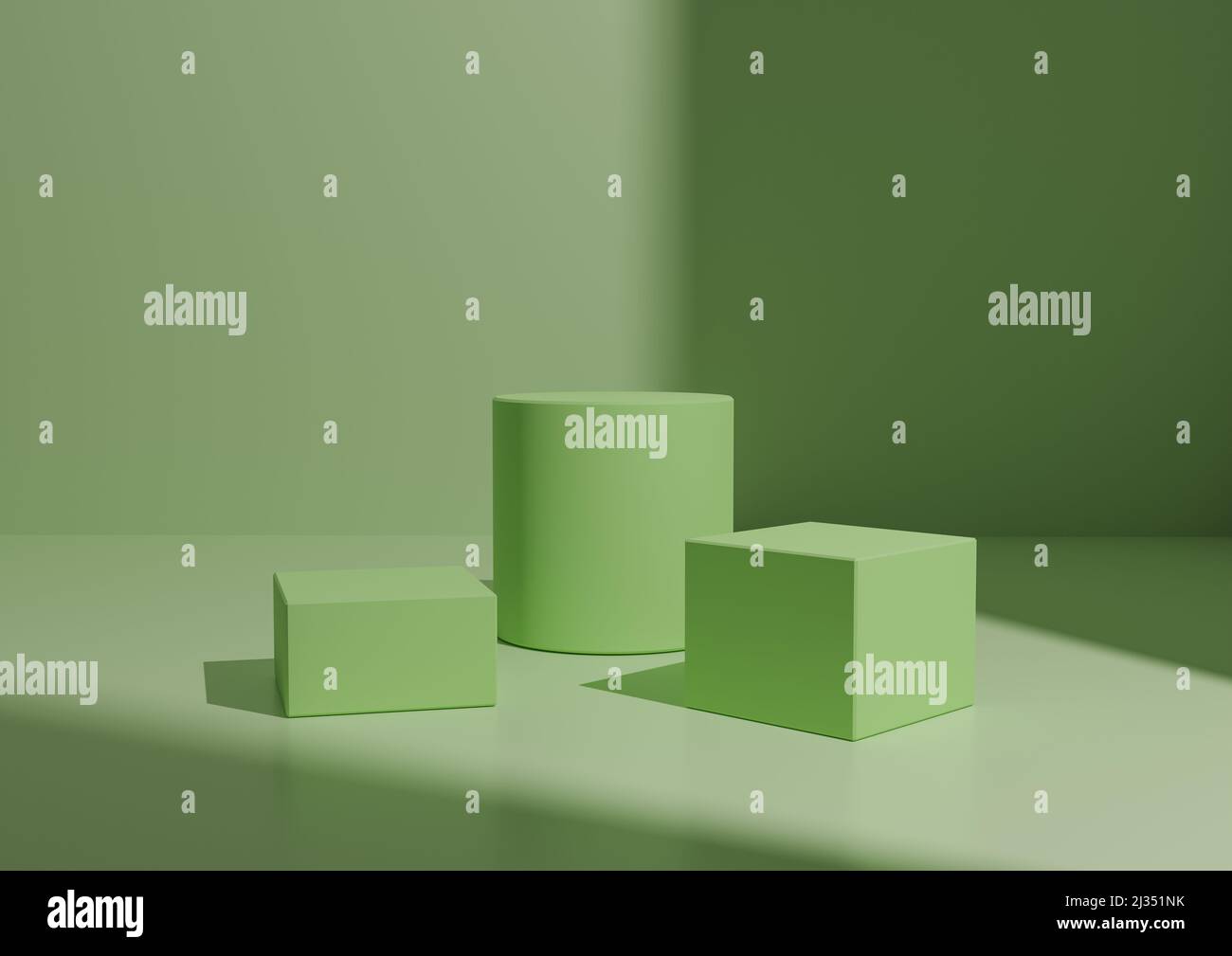 Simple Minimal Light, Pastel Green Three Podium or Stand Composition ...