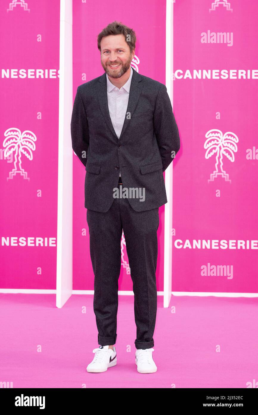 Gregory Caulier attends the pink carpet during the 5th Canneseries ...