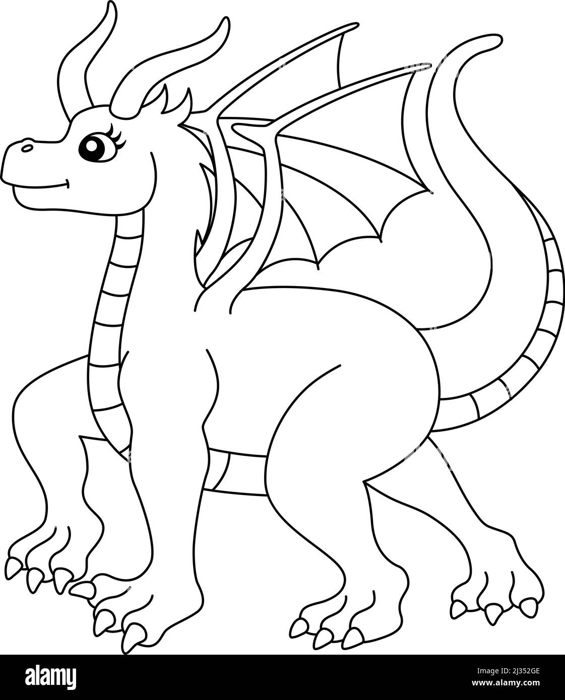 Simple Dragon Coloring Pages For Kids