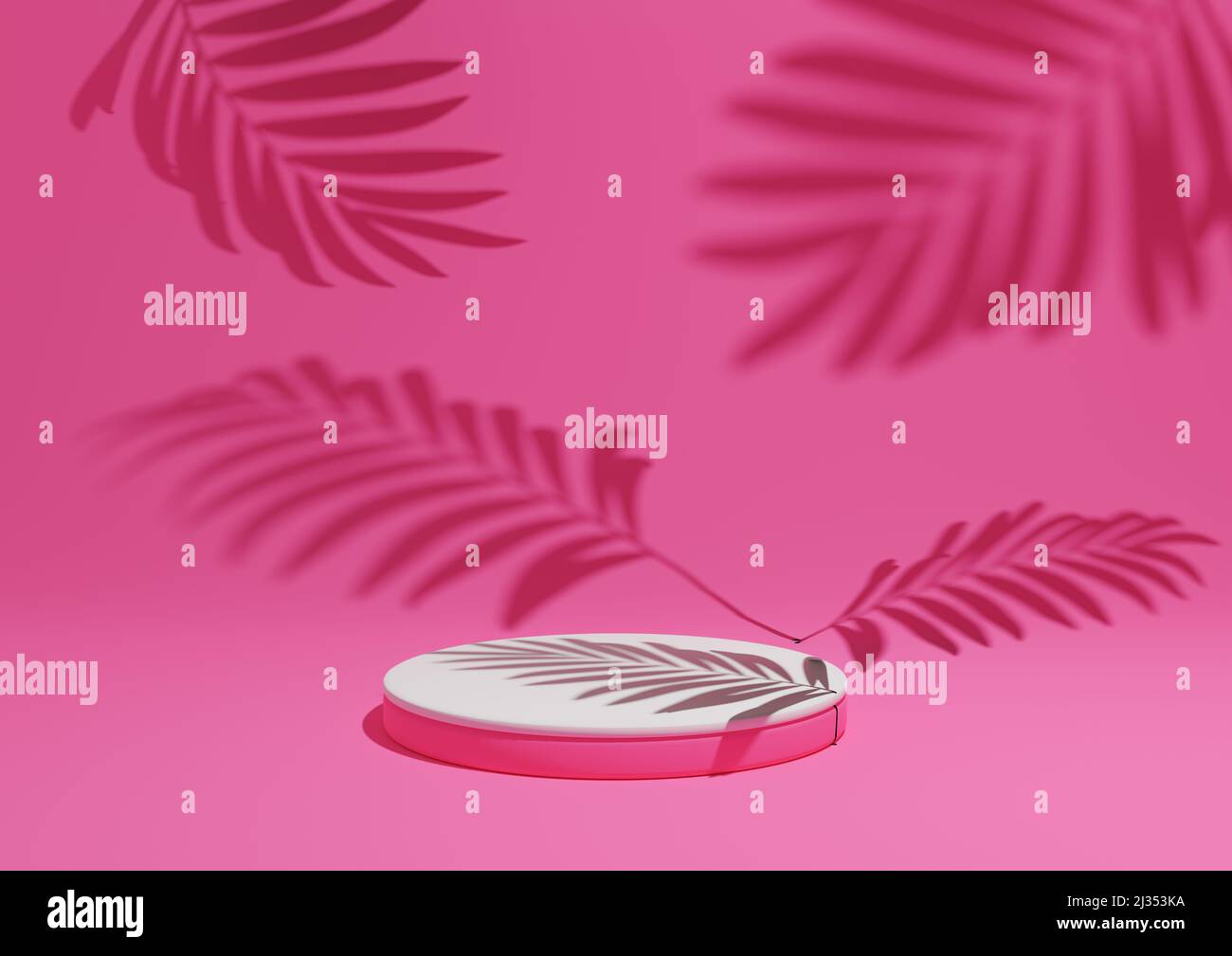 Bright magenta, neon pink, 3D render of a simple, minimal product ...