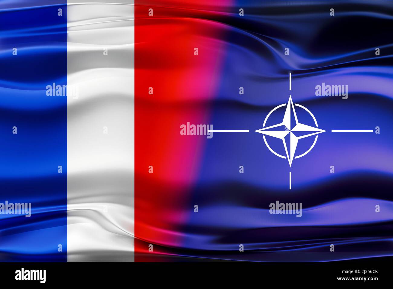 France and NATO flags - 3D illustration Stock Photo - Alamy