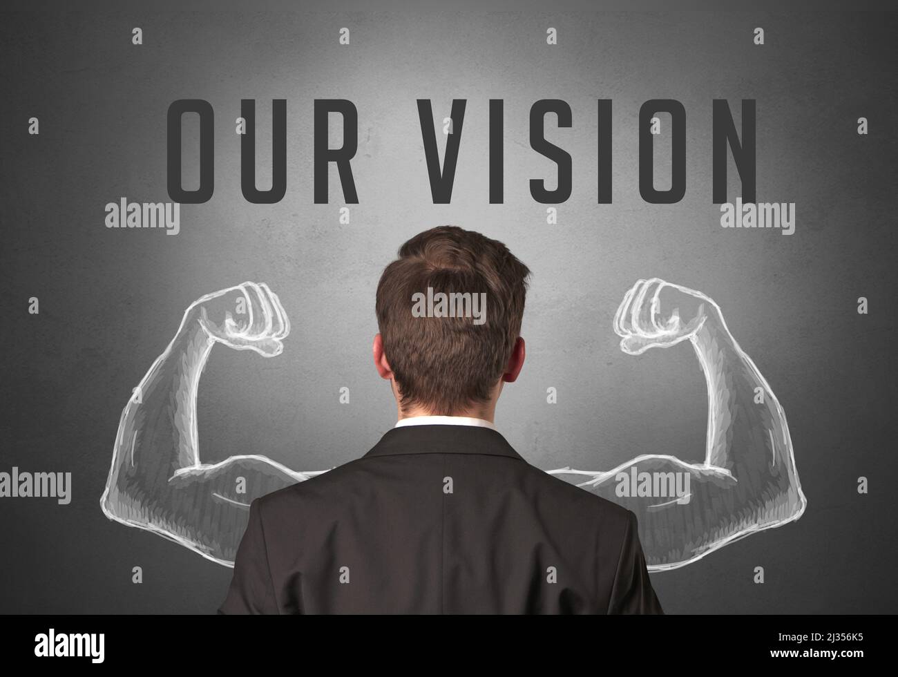 Rear view of a businessman, powerfull business concept Stock Photo - Alamy