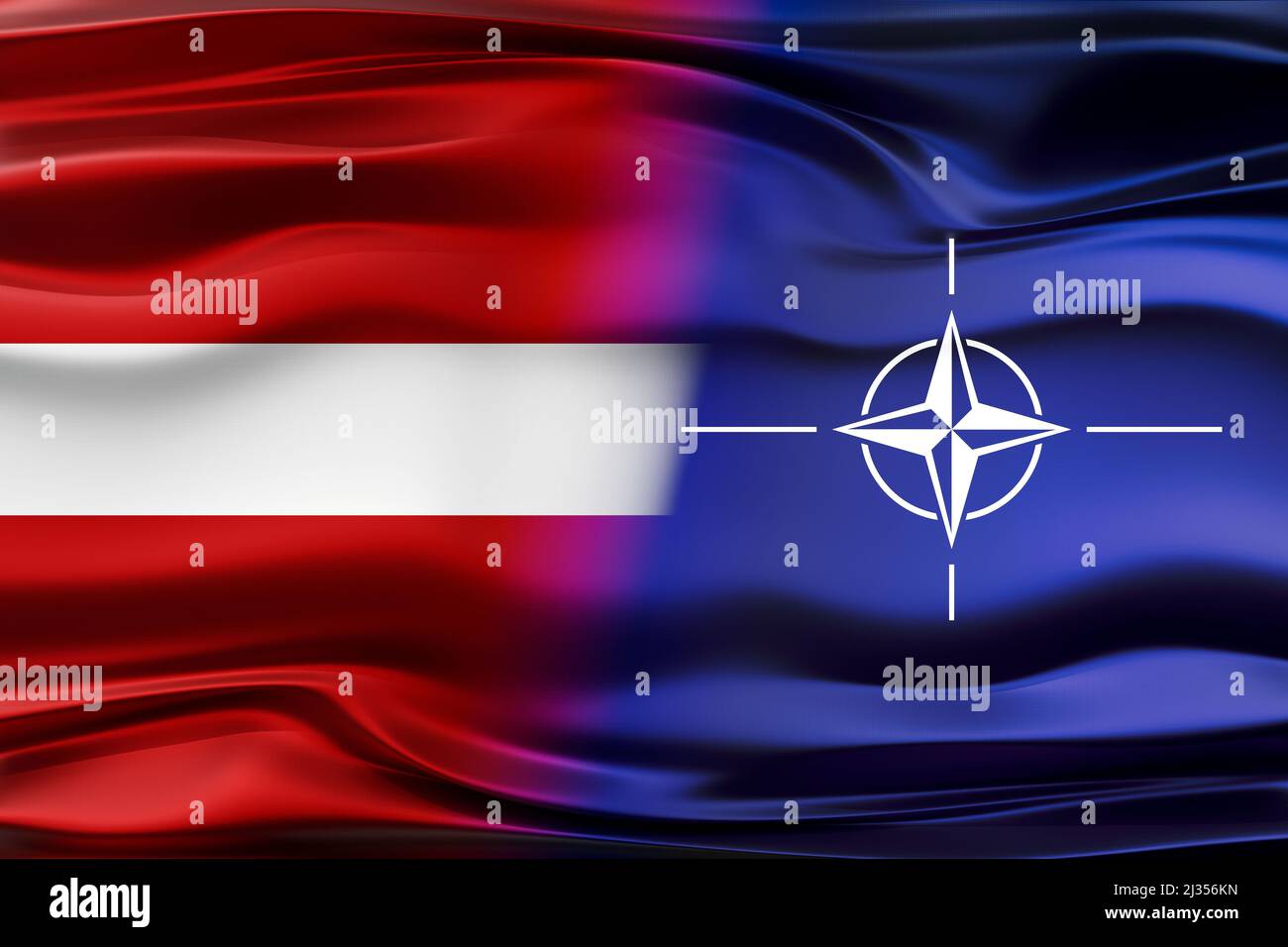 Latvia and NATO flags - 3D illustration Stock Photo - Alamy