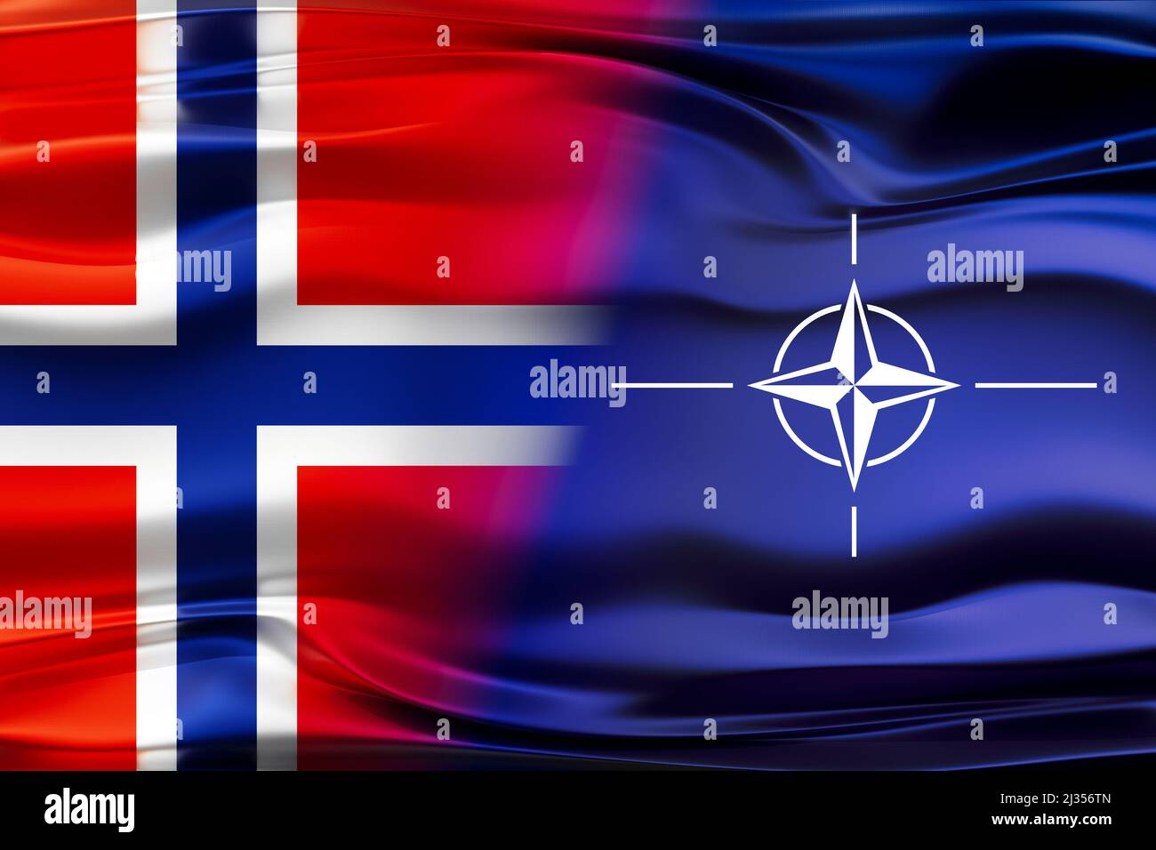 Norway and NATO flags - 3D illustration Stock Photo - Alamy